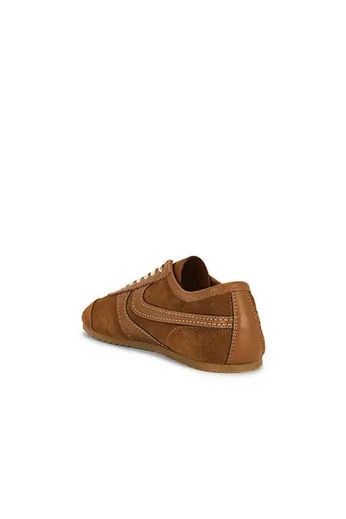 Dries Van Noten Suede And Leather Lace-up Sneakers - Tan