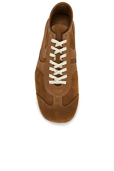 Dries Van Noten Suede And Leather Lace-up Sneakers - Tan
