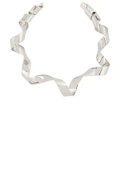 Dries Van Noten Twisted Necklace In Brass - Silver