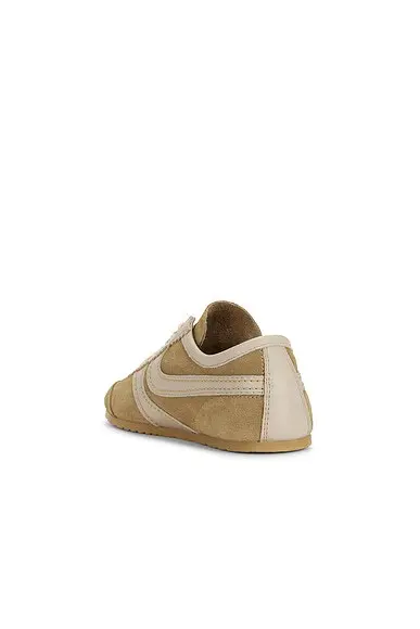 Dries Van Noten Suede And Leather Lace-up Sneakers - Beige