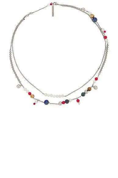 Dries Van Noten Freshwater Pearl And Semiprecious Stone Layered Necklace - Multi