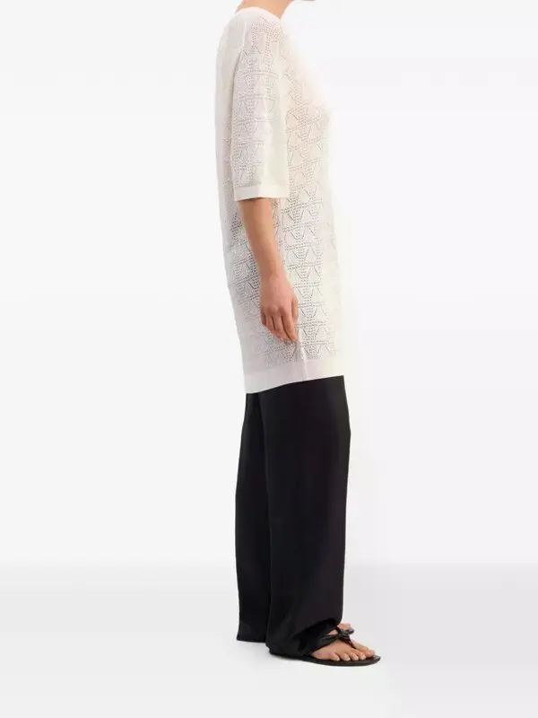 Loulou De Saison Knit Patterned Crew Neck Top