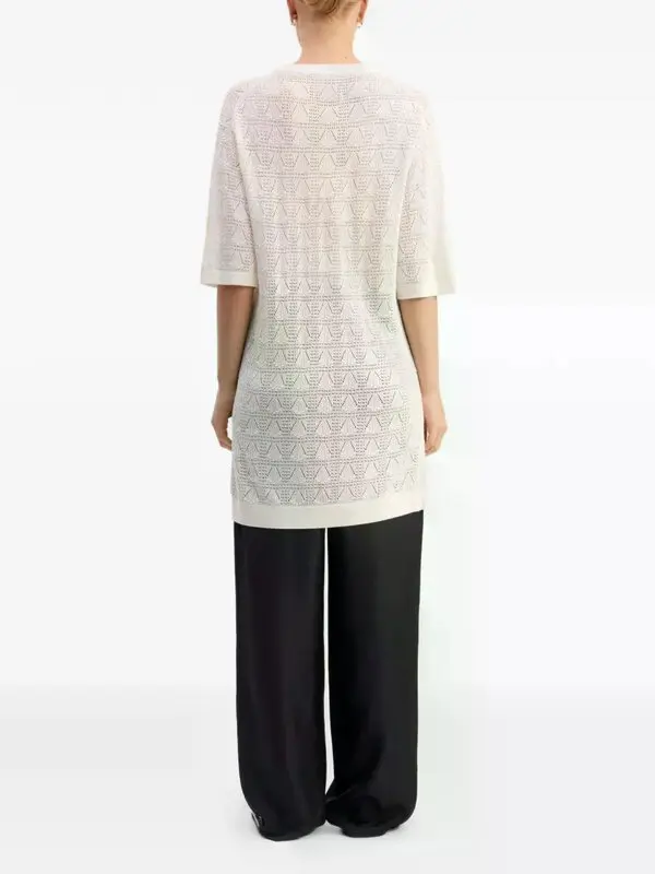 Loulou De Saison Knit Patterned Crew Neck Top