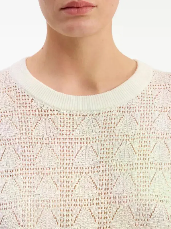 Loulou De Saison Knit Patterned Crew Neck Top