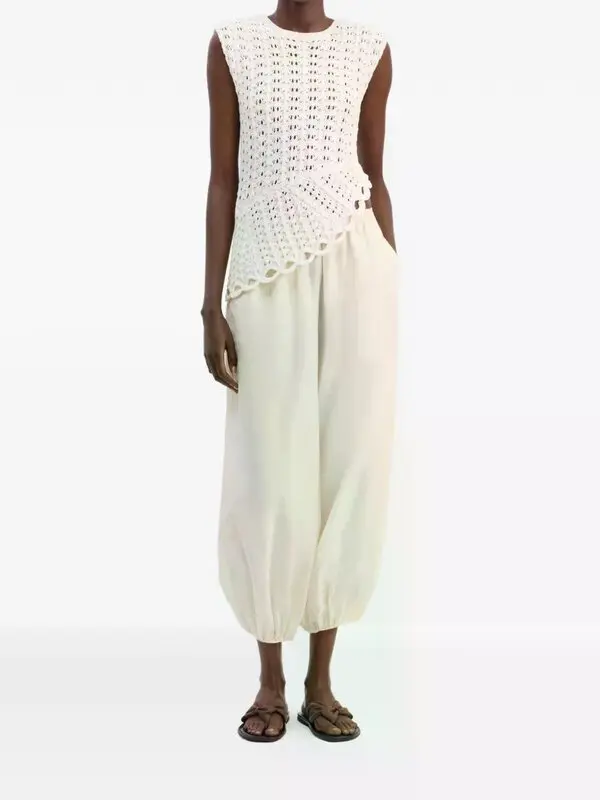 Loulou De Saison Saez Ruffled Crochet Knit Top
