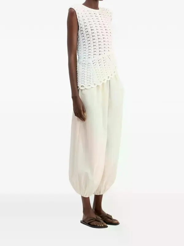 Loulou De Saison Saez Ruffled Crochet Knit Top