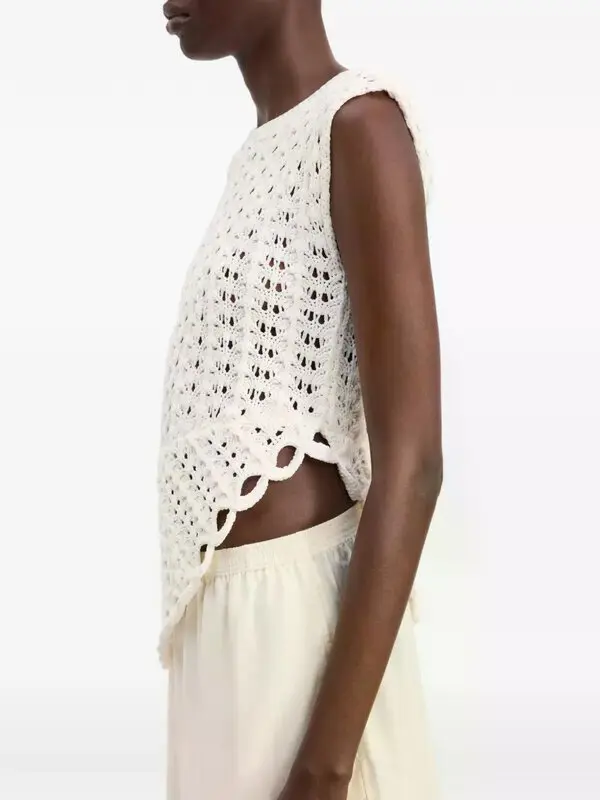 Loulou De Saison Saez Ruffled Crochet Knit Top