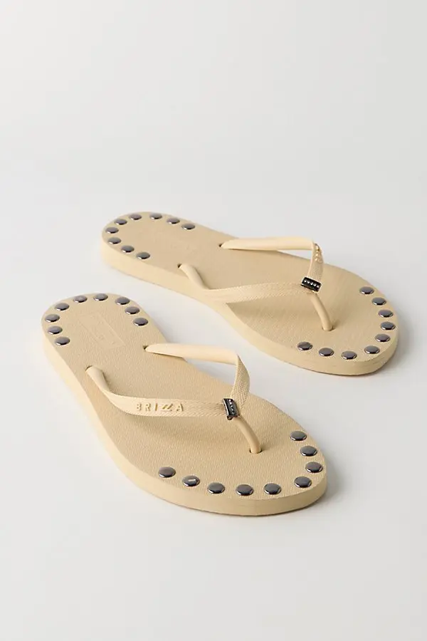 BRIZZA AREZZO Embellished Thong Sandals - Ivory