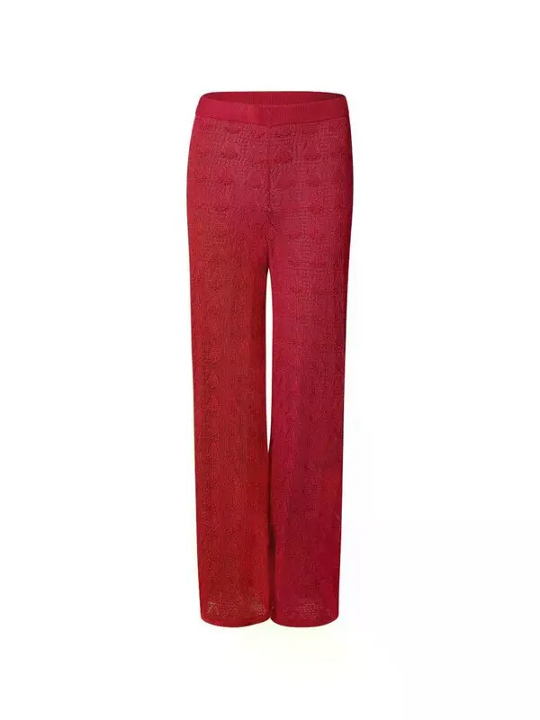 Loulou De Saison Knitted Wide-leg Beach Trousers - Red