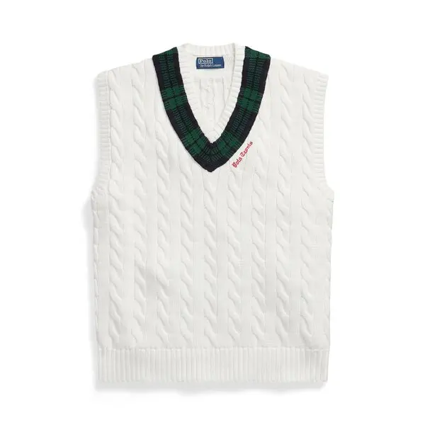 Ralph Lauren Relaxed Fit Cricket Sweater Vest - Cream Combo