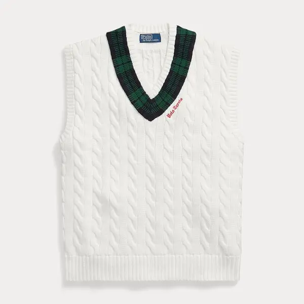 Ralph Lauren Relaxed Fit Cricket Sweater Vest - Cream Combo