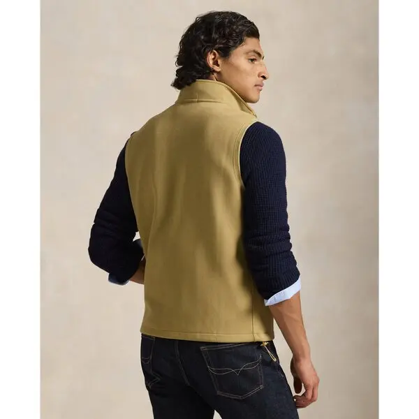 Ralph Lauren Double-knit Mockneck Vest - Desert Tan