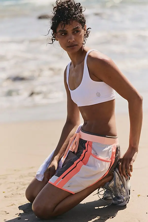 Free People Net Dreams Performance Shorts - Pewter Combo