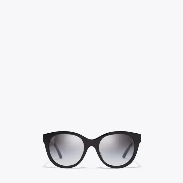 Tory Burch Miller Round Sunglasses - Black/grey Gradient