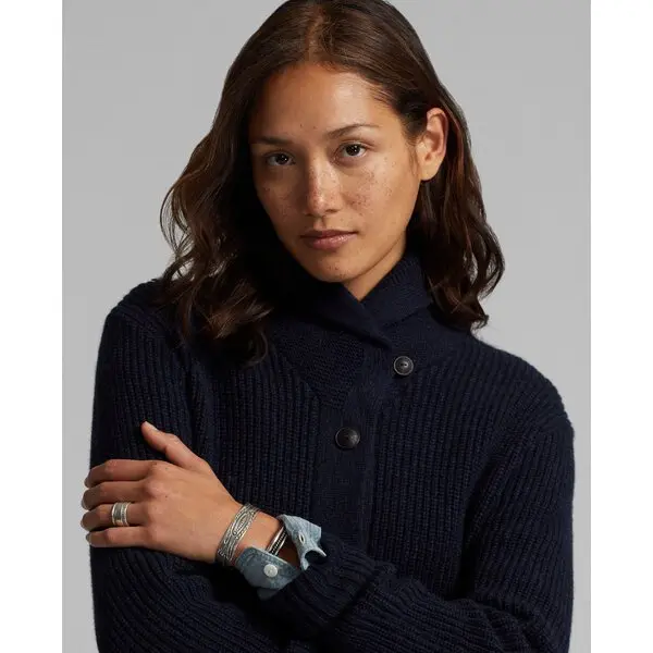 Ralph Lauren Cashmere Shawl-collar Cardigan - Navy