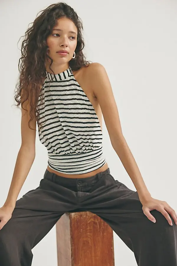 Free People Beatrice Halter Top - Black
