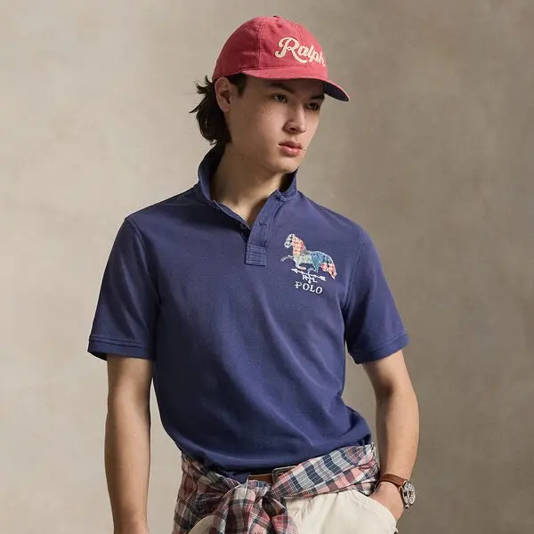 Ralph Lauren Classic Fit Horse-appliquéd Polo Shirt - Light Navy