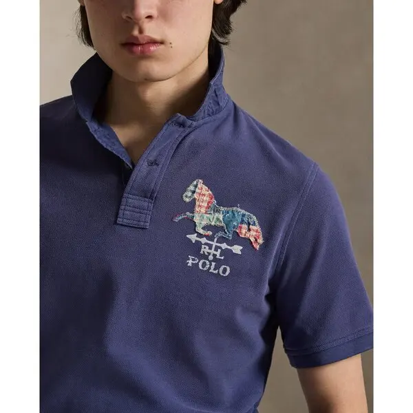 Ralph Lauren Classic Fit Horse-appliquéd Polo Shirt - Light Navy