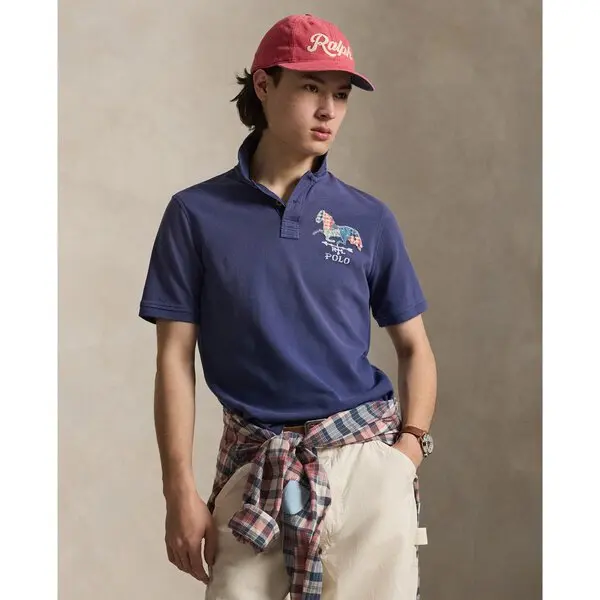 Ralph Lauren Classic Fit Horse-appliquéd Polo Shirt - Light Navy