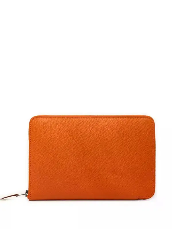 Hermès 2009 Epsom Azap Integral Zip Around Wallet Long Wallets - Orange