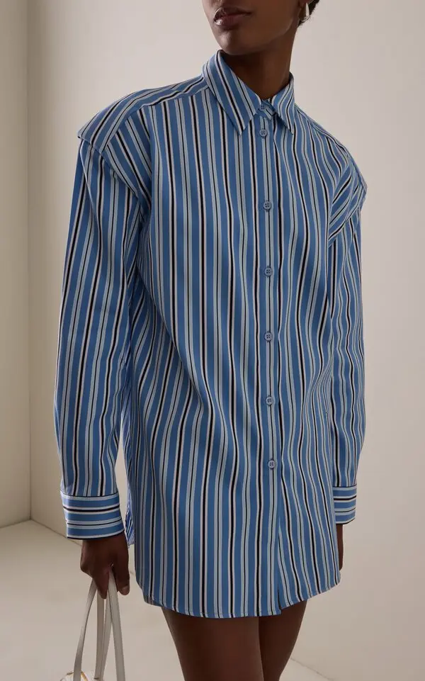 THE FRANKIE SHOP Oana Striped Cotton Padded Shirt