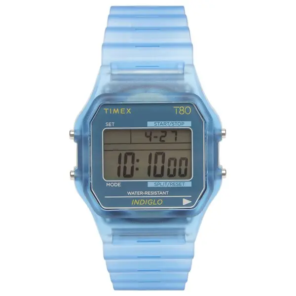 TIMEX 80 Translucent Digital Watch With Indiglo - Blue