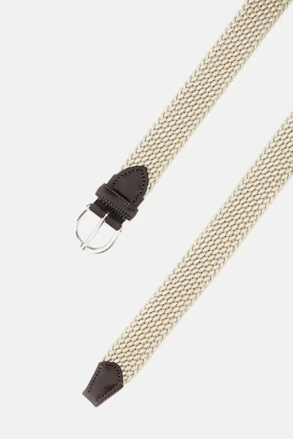 ALBERTO LUTI Braided Elastic Belt With Silver-toned Buckle