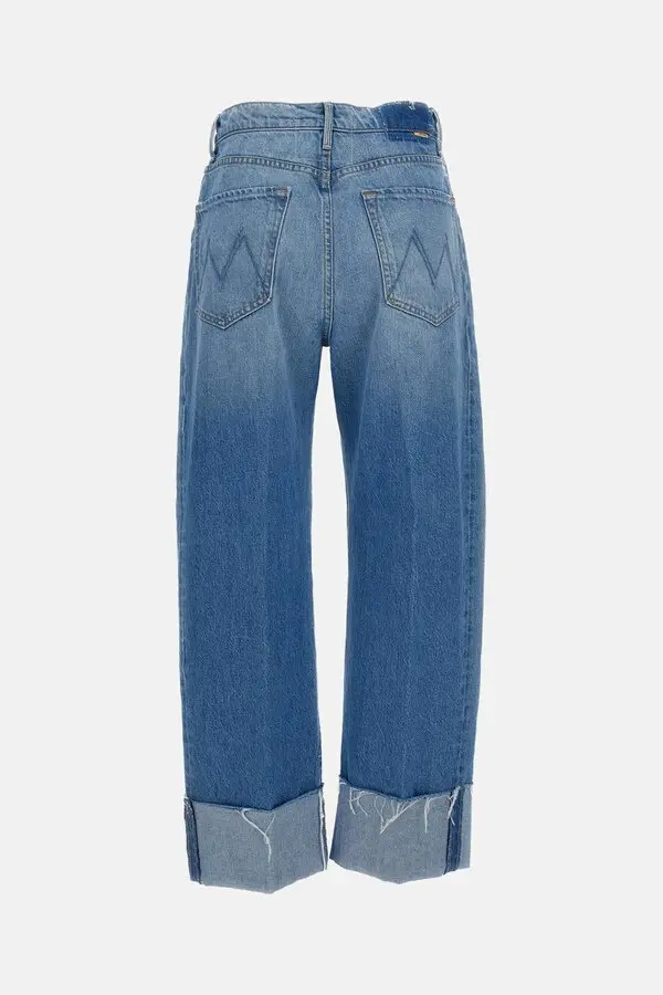 MOTHER The Half-pipe Ankle Cuff Fray Jeans - Blue
