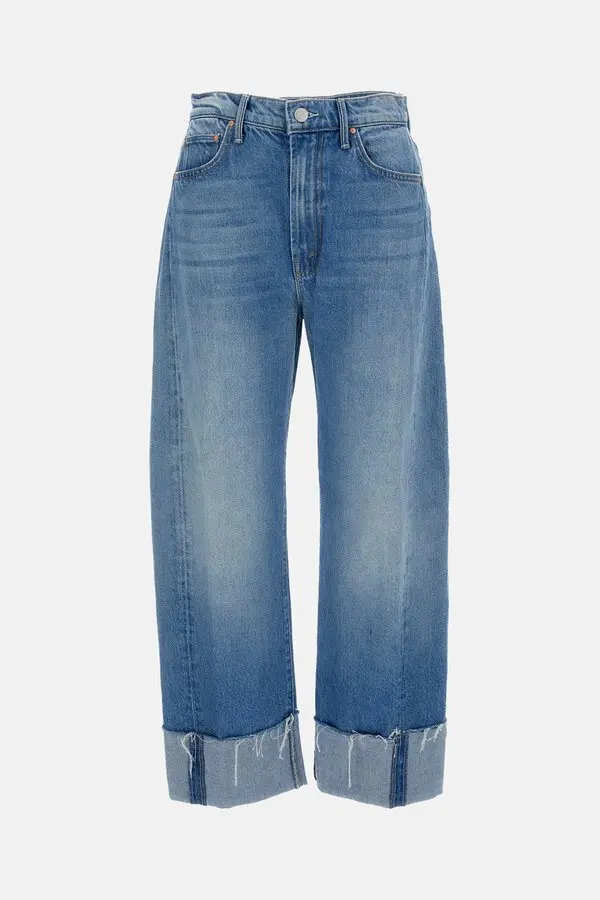 MOTHER The Half-pipe Ankle Cuff Fray Jeans - Blue