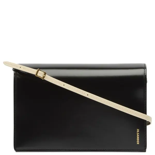 JIL SANDER File Sm Leather Shoulder Bag - Black