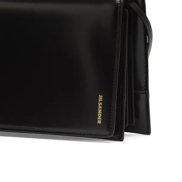 JIL SANDER File Sm Leather Shoulder Bag - Black