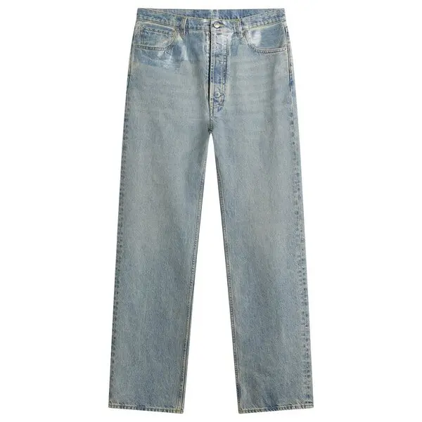 MAISON MARGIELA Taped Waist Straight Leg Jeans - Ice Blue