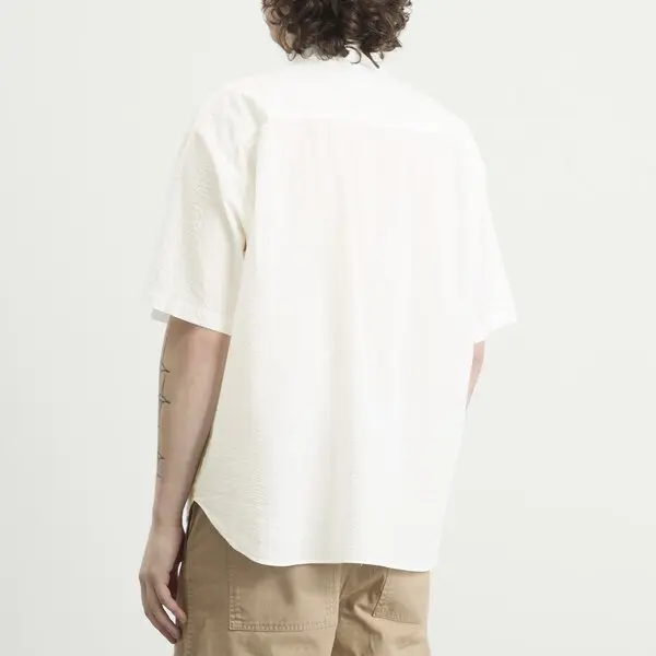 DANTON Seersucker Short Sleeve Shirt - Off-white