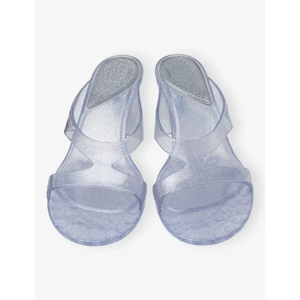 JIMMY CHOO Jelly Drop 50 Mid Heel Sandals - Silver