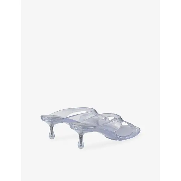 JIMMY CHOO Jelly Drop 50 Mid Heel Sandals - Silver