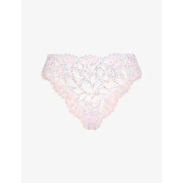 SAVAGE X FENTY Savage Not Sorry Lace Cheeky Briefs - Pink Cherry