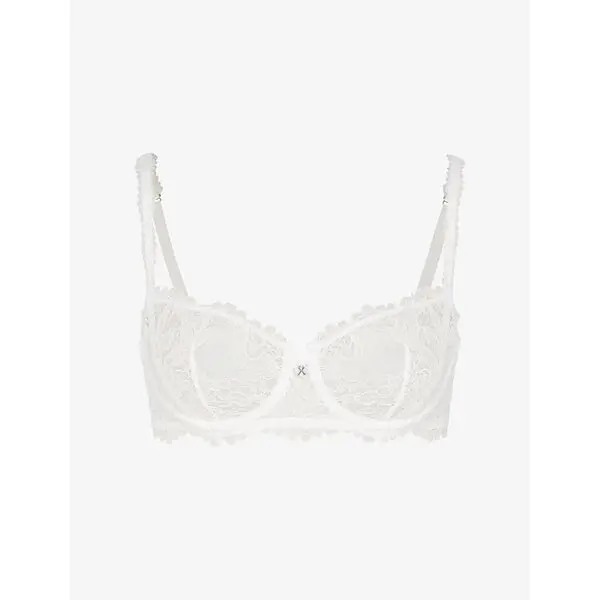SAVAGE X FENTY Romantic Corded Lace Unlined Balconette Bra - Hazy White