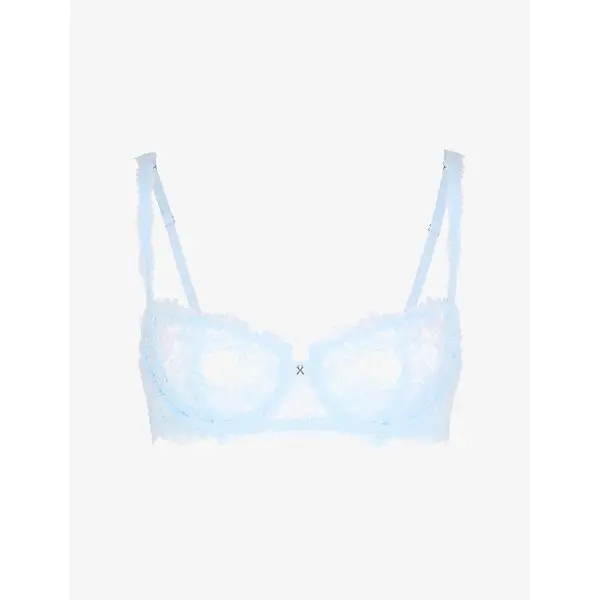SAVAGE X FENTY Romantic Corded Lace Unlined Balconette Bra - Skyline Blue