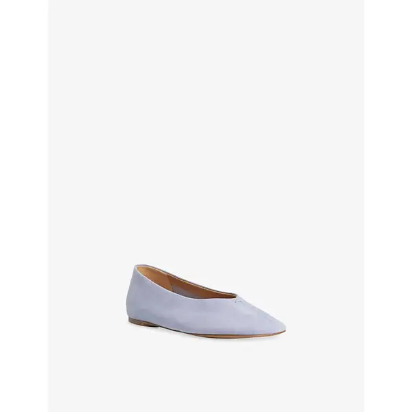 DUNE Suede Ballet Flats - Blue Suede