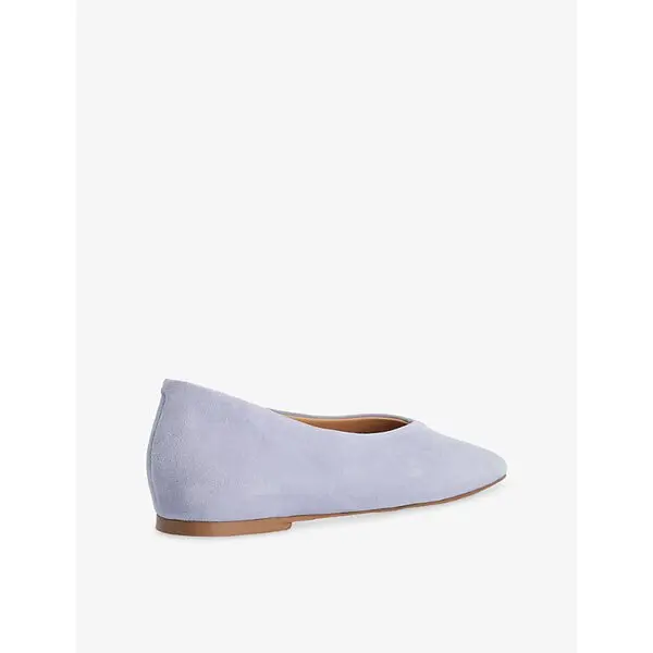 DUNE Suede Ballet Flats - Blue Suede