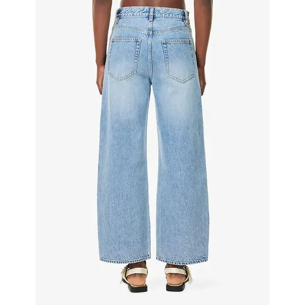 FRAME Crochet Trimmed Cotton Jeans - Aura