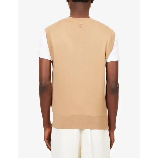 Ami Argyle Intarsia Knit Wool-blend Vest