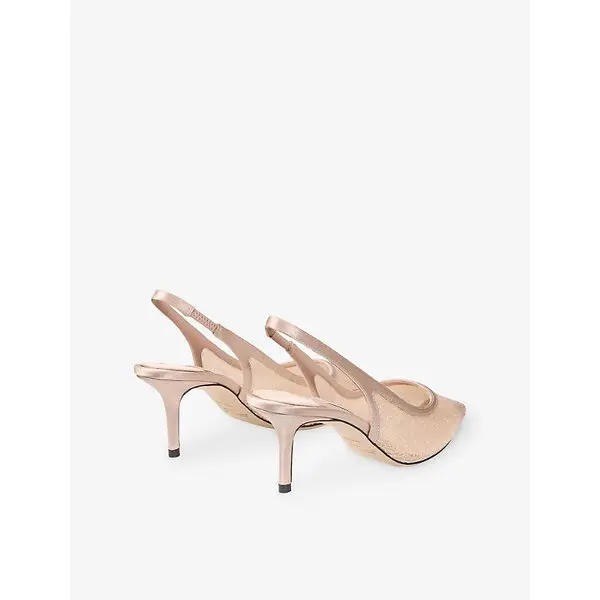 JIMMY CHOO Love 85 Glitter Slingback Stiletto Heel Courts - Macaron