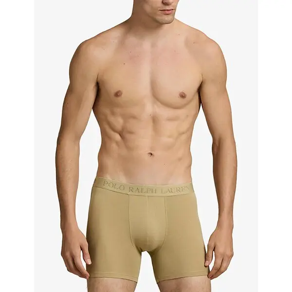 Polo Ralph Lauren Branded Pack Of Three Stretch-cotton Boxer Briefs