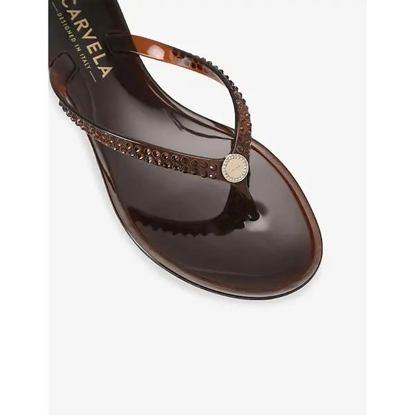 Carvela Embellished Jelly Thong Sandals