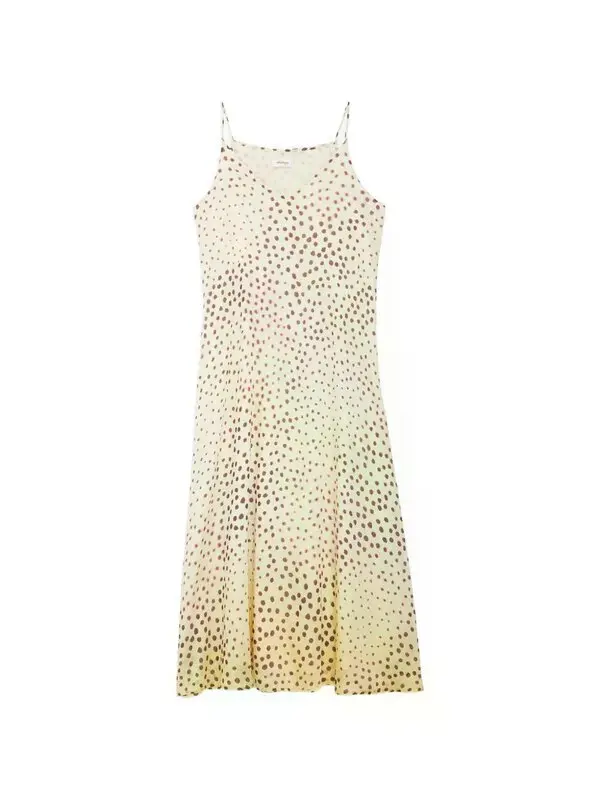 OTTOD'AME Cream Polka Dot V-neck Dress - Neutrals