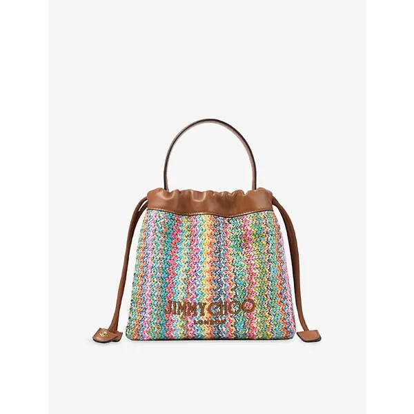 JIMMY CHOO Raffia Drawstring Pouch
