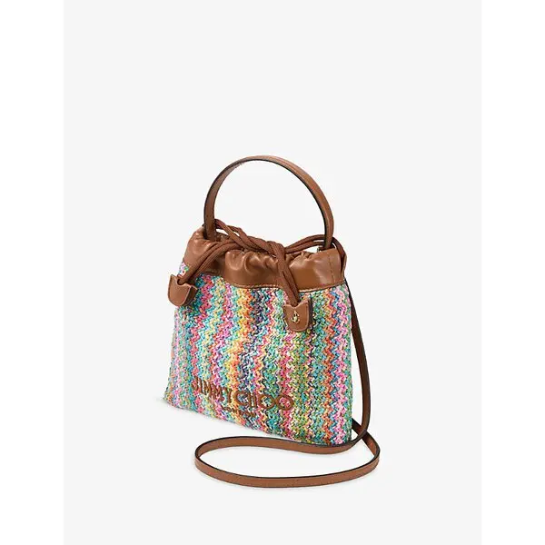 JIMMY CHOO Raffia Drawstring Pouch