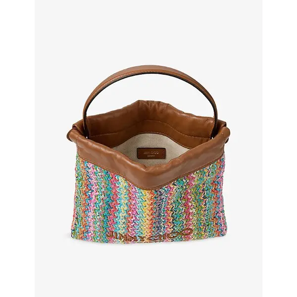 JIMMY CHOO Raffia Drawstring Pouch