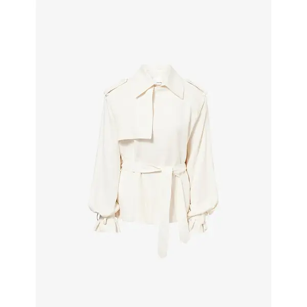 THE FRANKIE SHOP Elva Woven Trench - Ivory